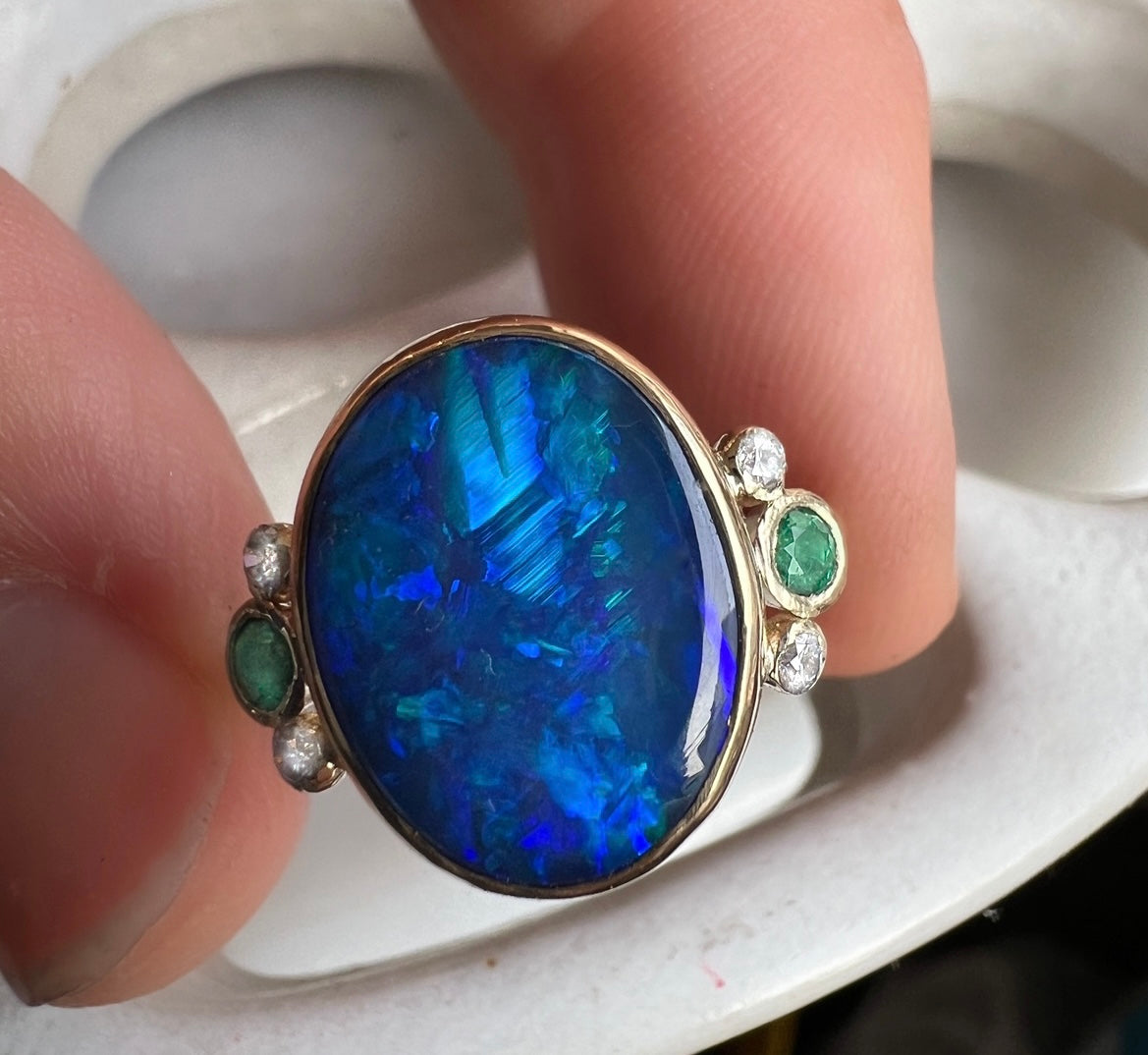 The Unique Coloring and Patterns of Handmade Opal Rings – Emily Amey