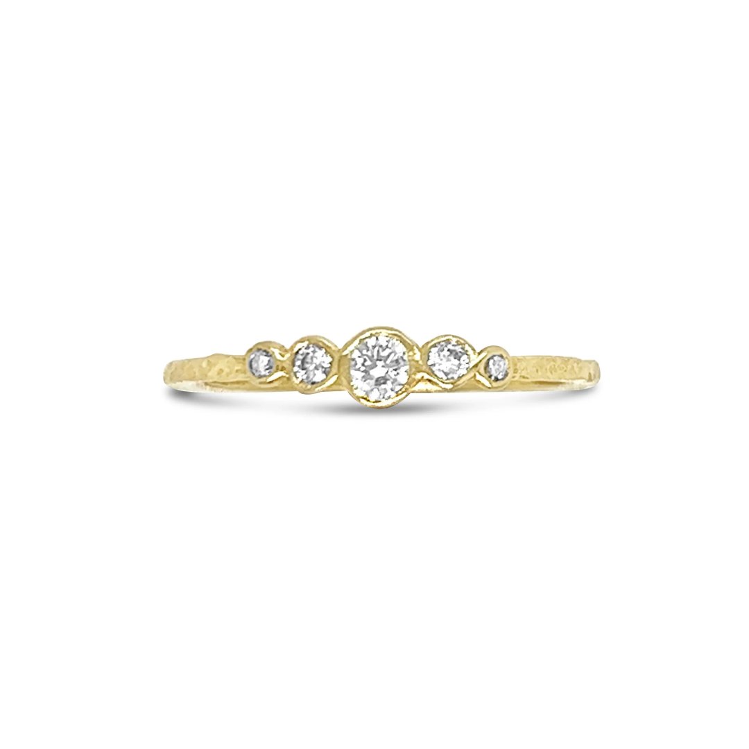 Large Five Diamond Stacker in 14k gold – Emily Amey