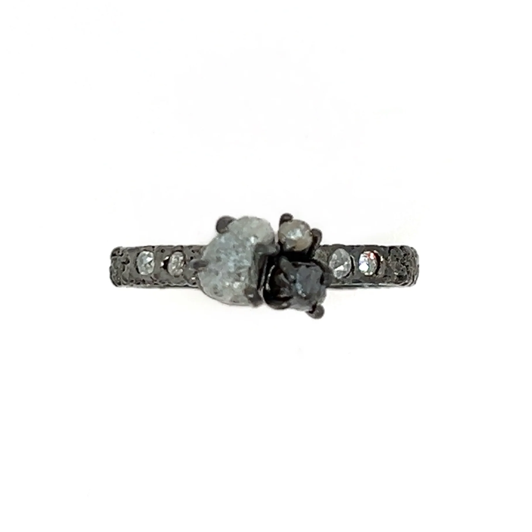 Raw Diamond Kindling stacking ring number 1 in Sterling silver – Emily Amey