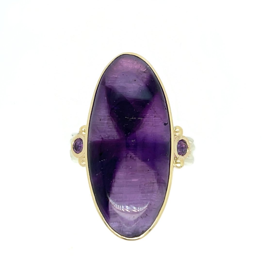 Atomic Amethyst ring in 14k gold and sterling silver – Emily Amey
