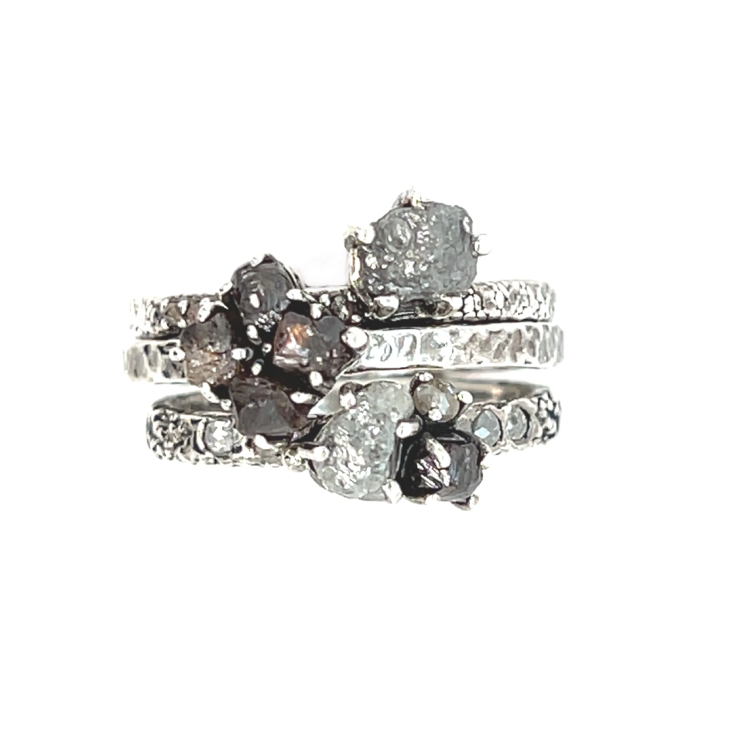Raw Diamond Kindling stacking ring number 1 in Sterling silver – Emily Amey